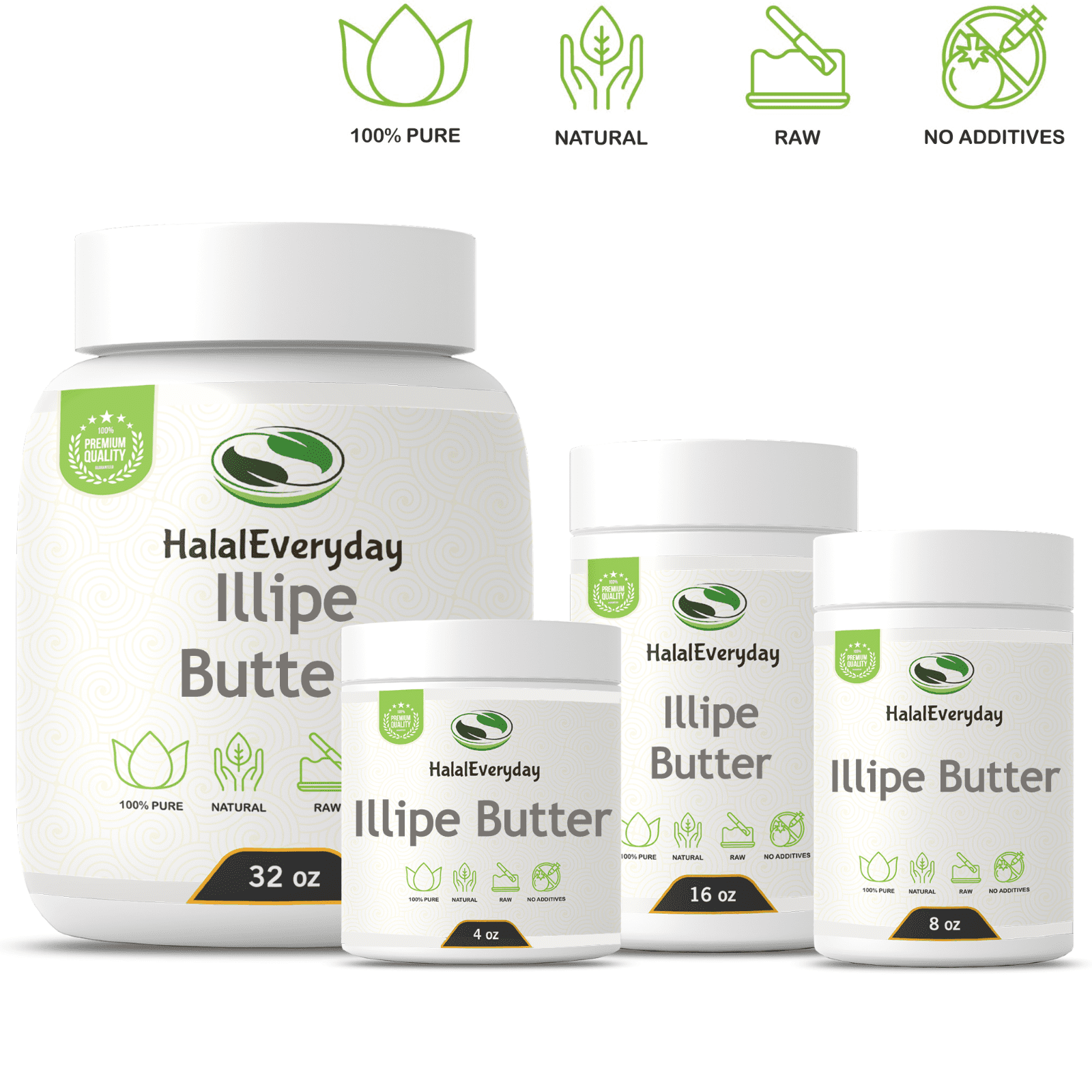 Illipe Butter 4oz - 100% Pure & Natural Organic Cold Pressed Body Skin ...