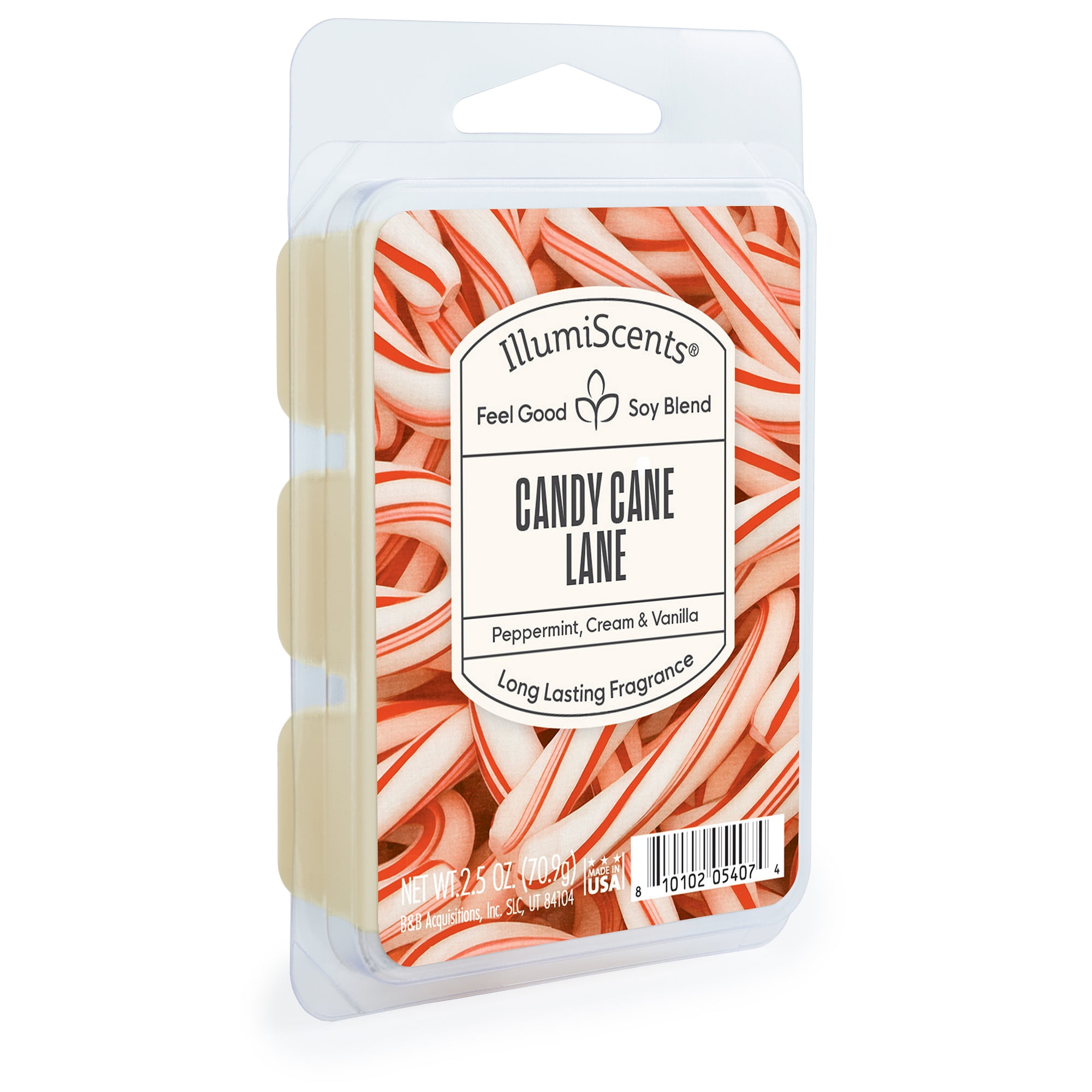IllumiScents Wax Melts, Candy Cane Lane, Soy Blend, Peppermint Vanilla ...