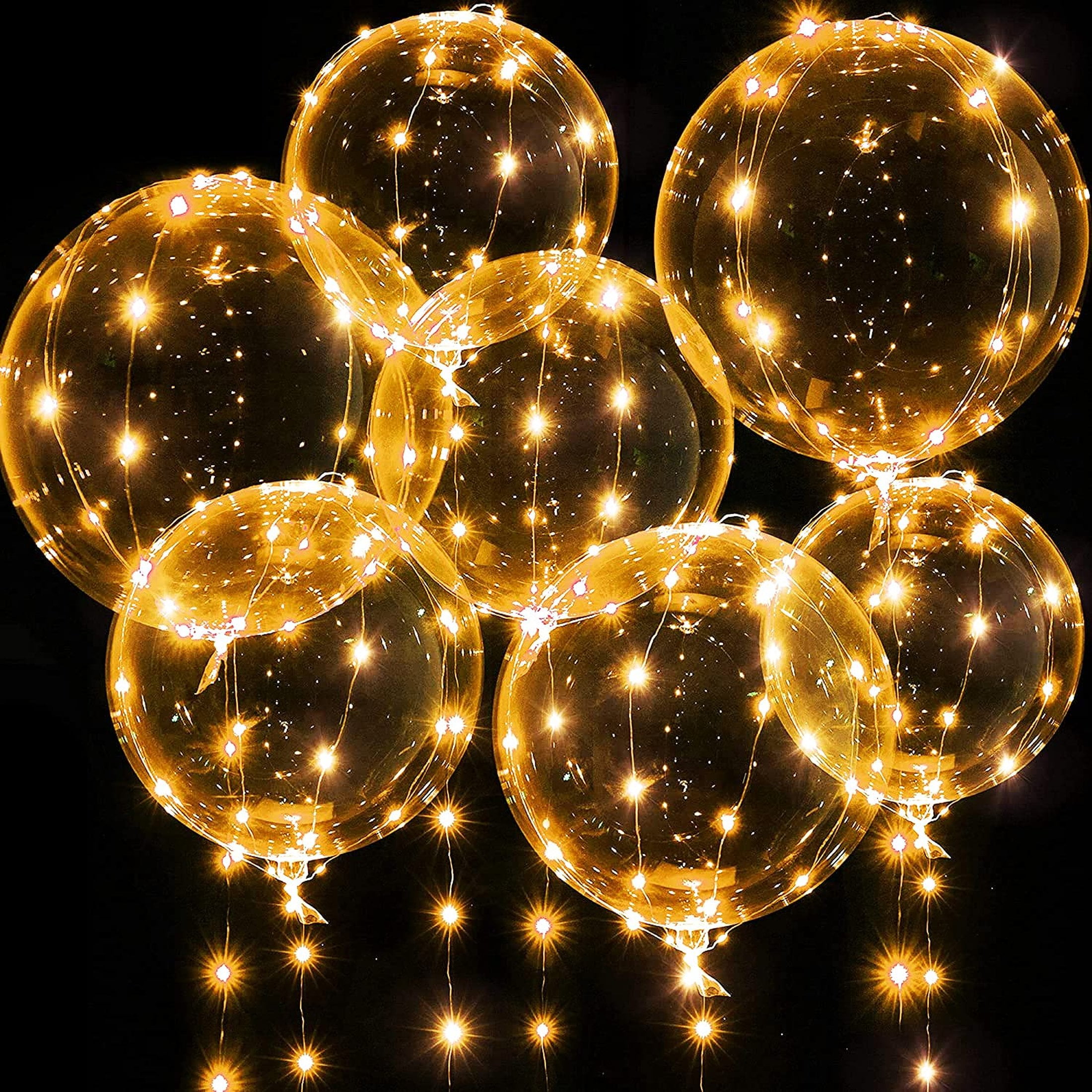 Illuminate Bobo Balloons Set - 7 Pack 20 Inch Light-Up Balloons with ...