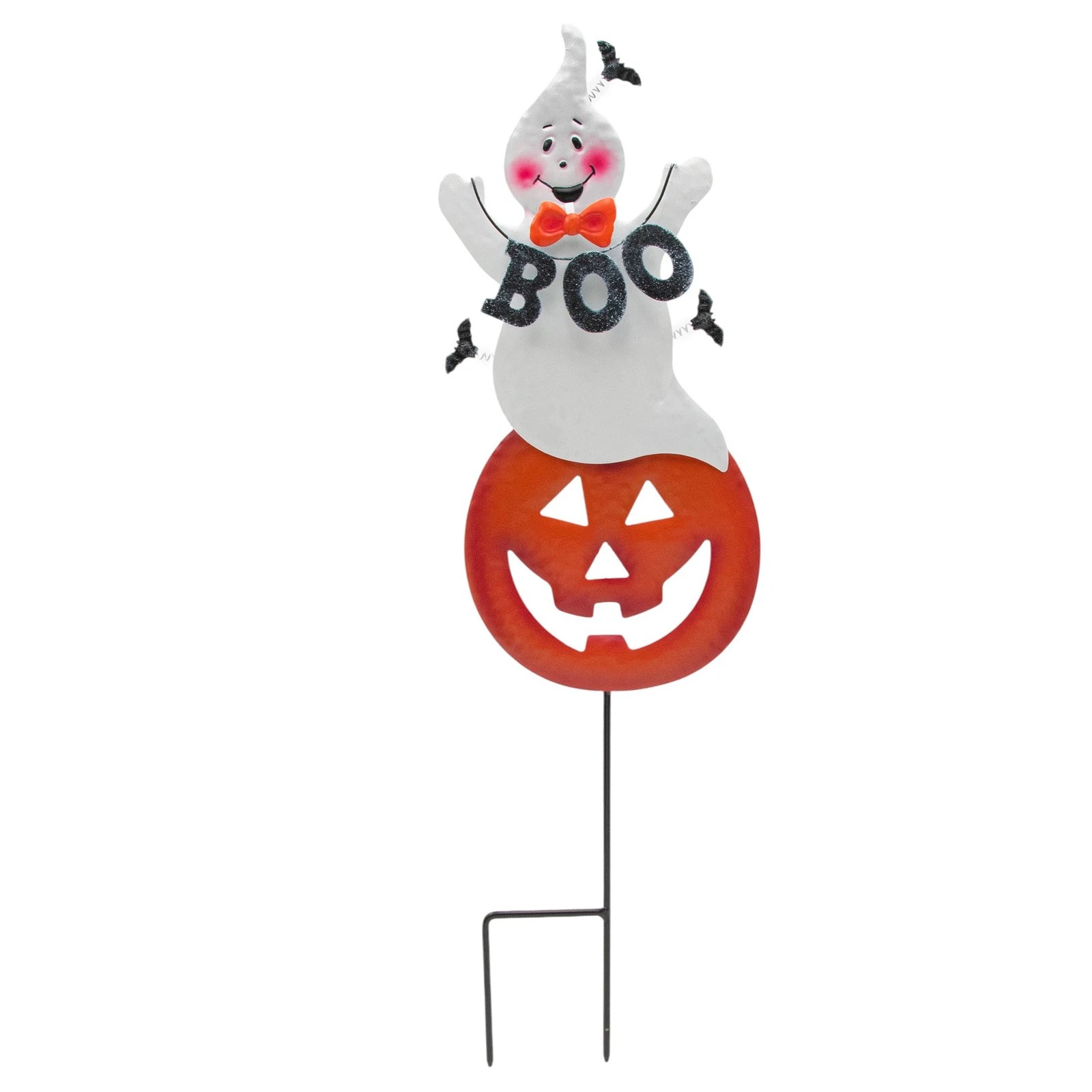 Illuminated 24" Halloween Ghost And Jack 'O' Lantern Garden And Yard ...