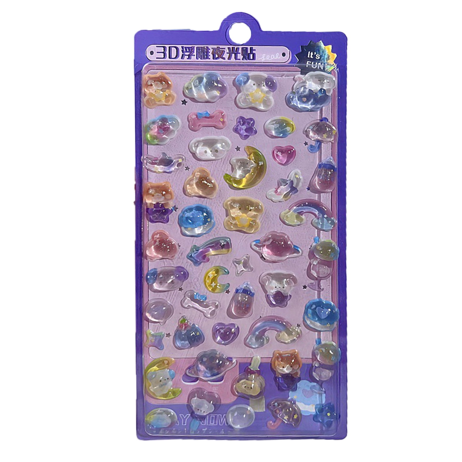 Illuminated Adhesive Sticker Cartoon Embossed Sticker For Kid Room ...