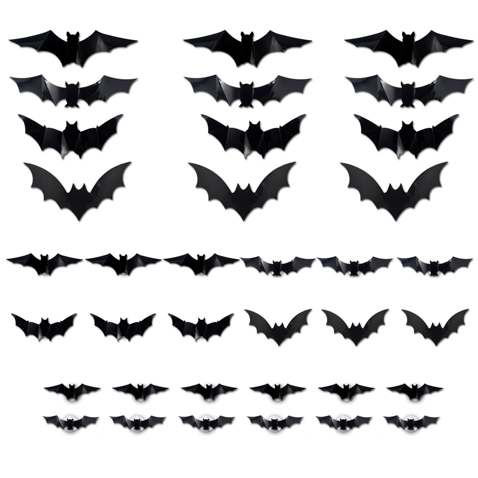 Bat Wall Decals with LED Light Adhesive PVC Window Clings Halloween ...