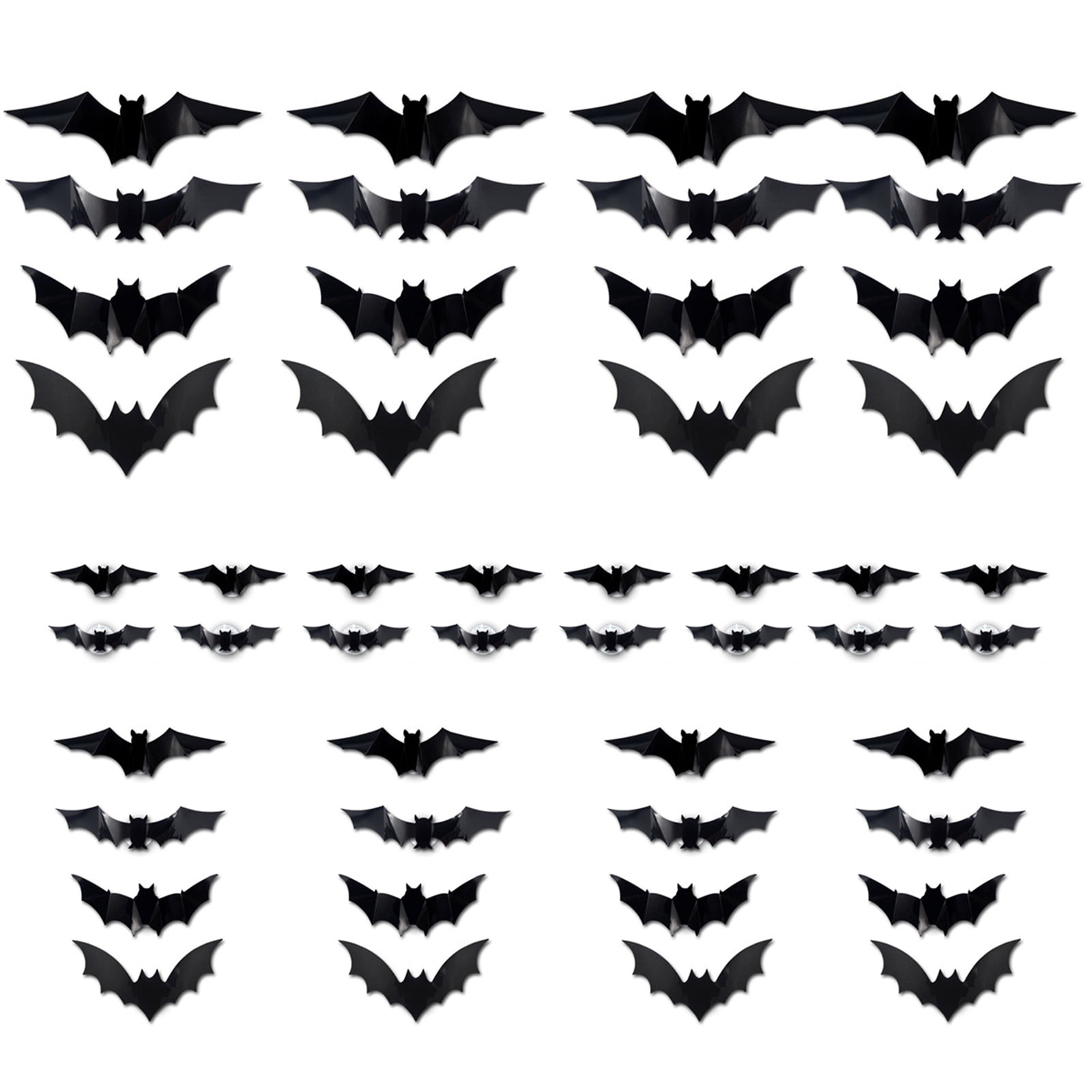 Illuminated Bat Wall Decals Adhesive PVC Bat Clings with LED Light ...