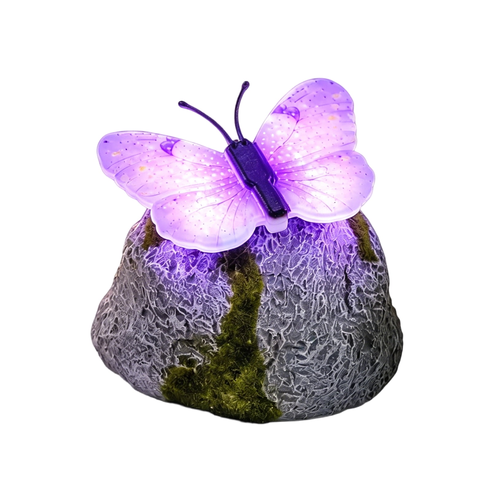 Illuminated Butterfly Stone Garden Light Outdoor Solar LED with ...