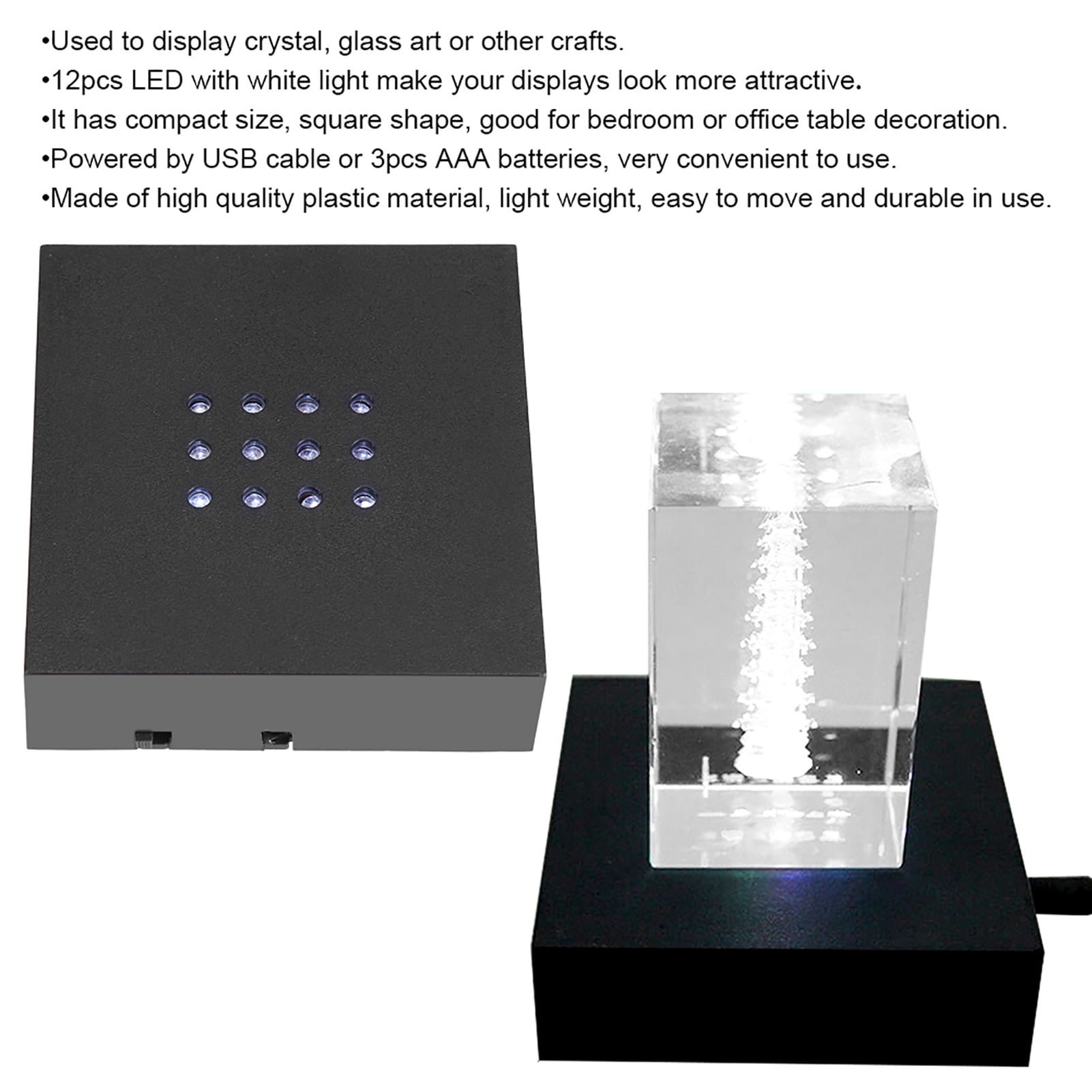 Illuminated Display Stand, 12 LED White Light, Perfect For Showcasing ...