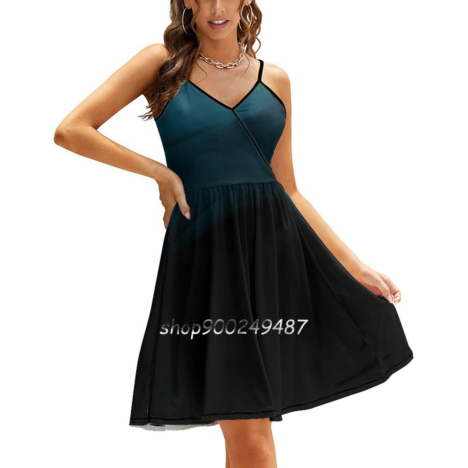 Illuminated Evening Square Neck Dress New Plus Size Elegant Women Waist