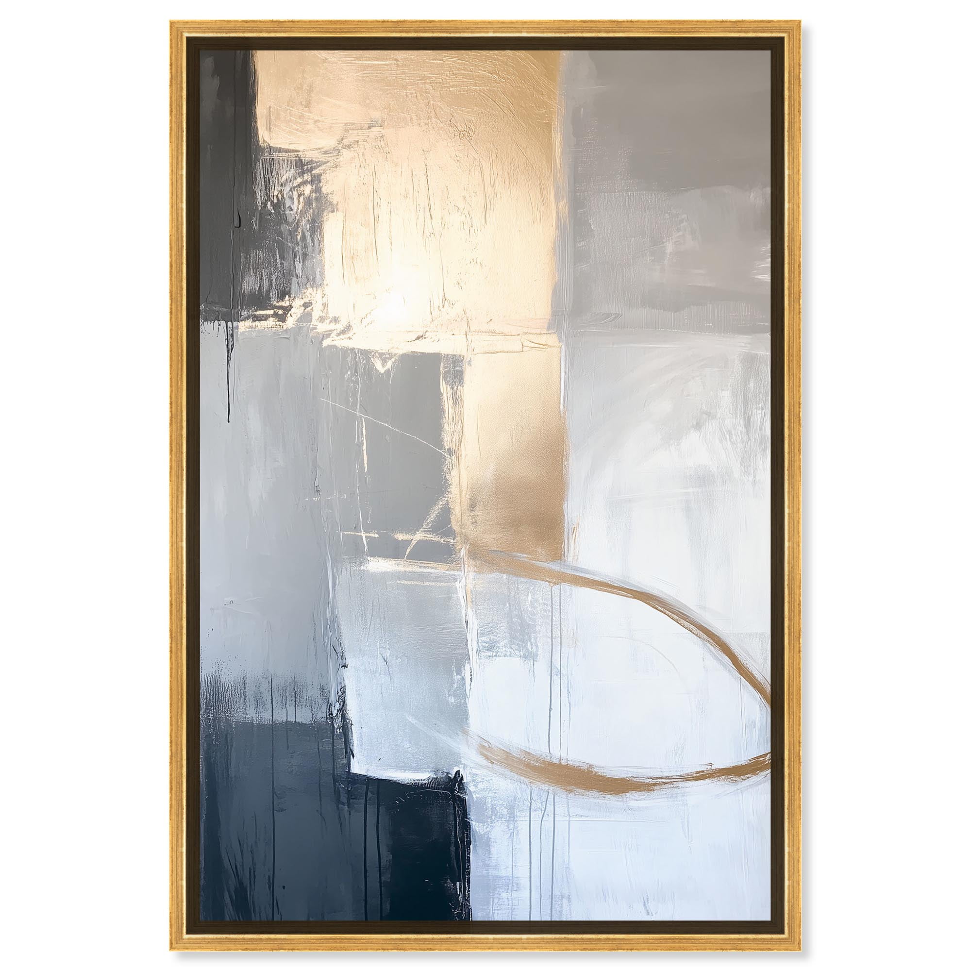 Illuminated Gold Edges Canvas Gemstone Abstract Art by Art Remedy, Gold ...