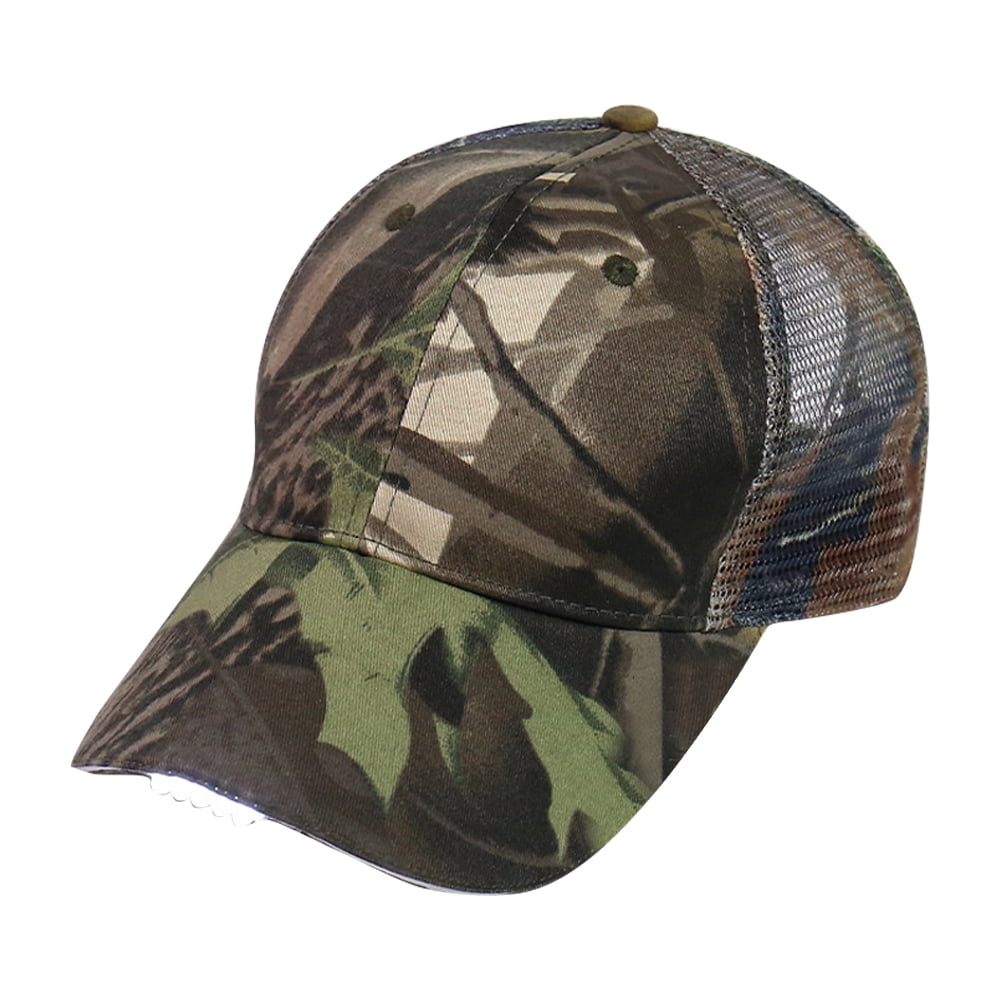 Illuminated Hat, LED Light Illuminated Baseball Cap Grid Camo - Walmart.com