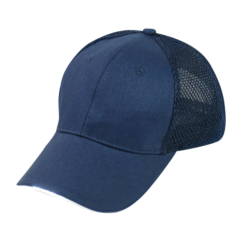 Illuminated Hat, LED Light Illuminated Baseball Cap grid navy blue ...