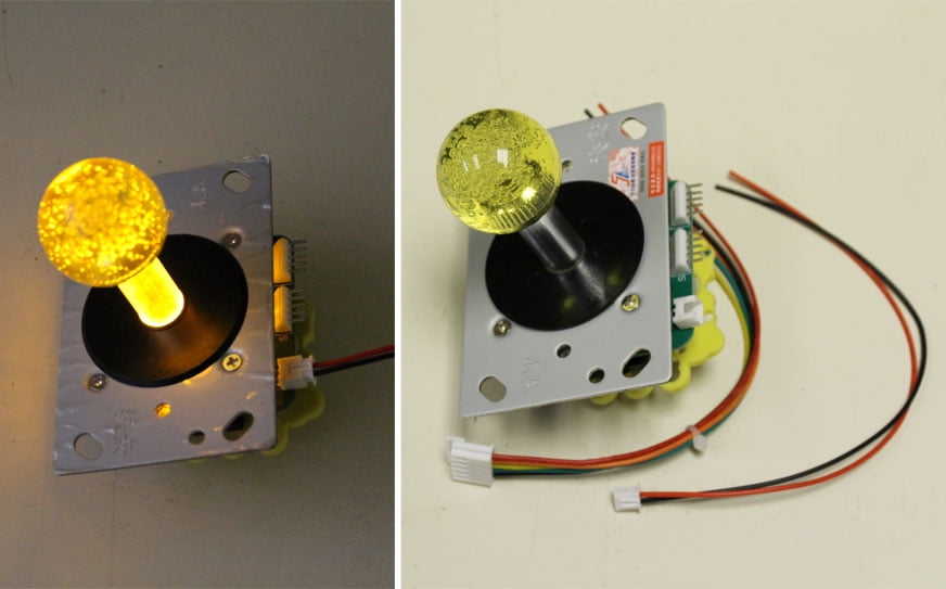 Illuminated LED Arcade Joystick Switchable from 8-way to 4-way (Yellow ...