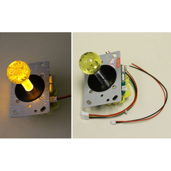 Illuminated LED Arcade Joystick Switchable from 8-way to 4-way (Yellow ...