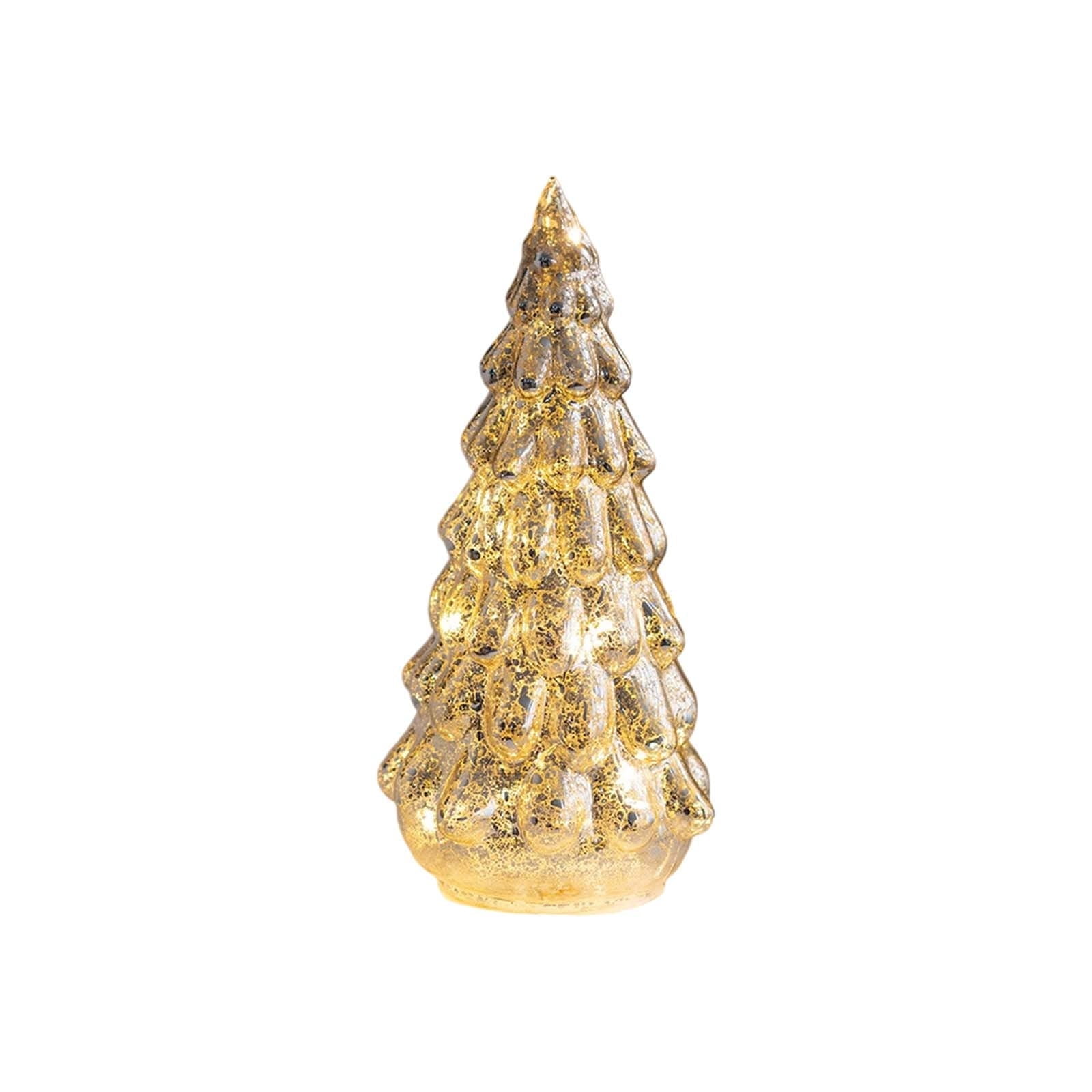 Illuminated Mercury Glass Christmas Trees,Light Up Fairy Glass Silver ...