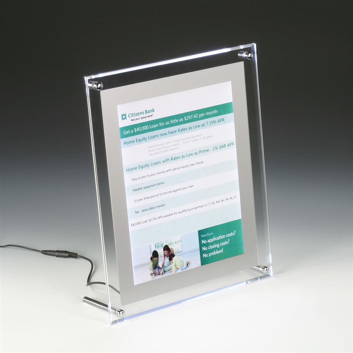 Illuminated Picture Frame for 8.5 by 11 inch Photos, Tabletop or Wall ...