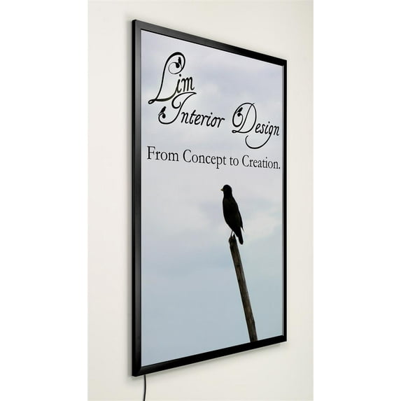 Illuminated Poster Frame Displays 24 x 36-Inch Graphics, 25-5/8 x 37-5/ ...