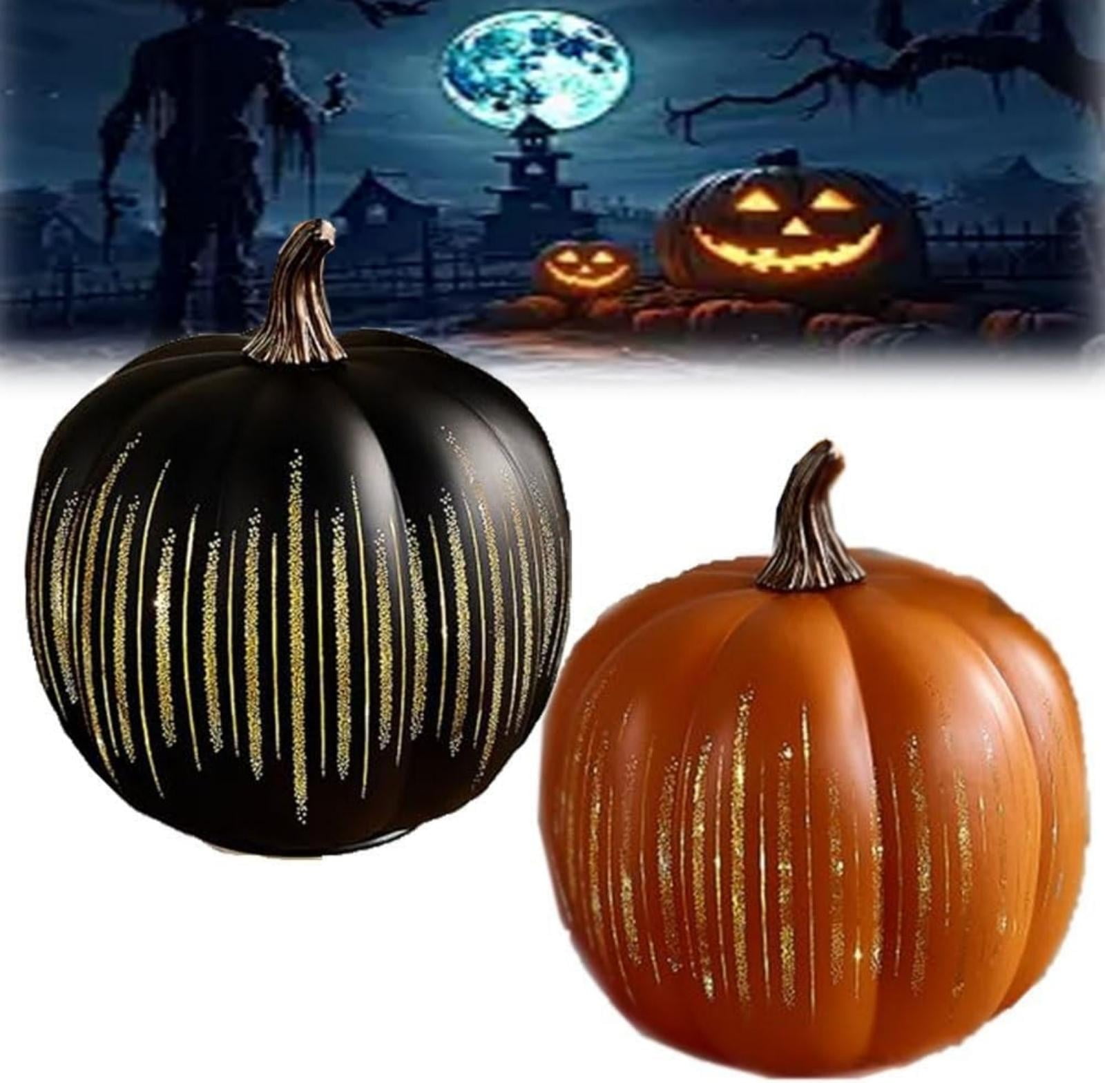 Illuminated Pumpkin, Twinkle Light Pumpkins, Illuminated Starry Night ...