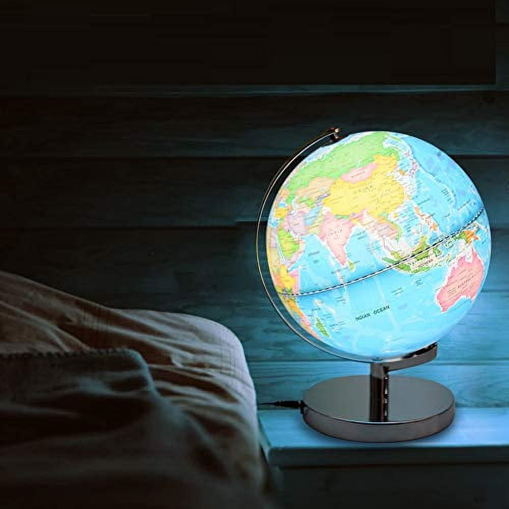 Illuminated Rewritable Globe of The World 9'' for Kids with Stand and ...