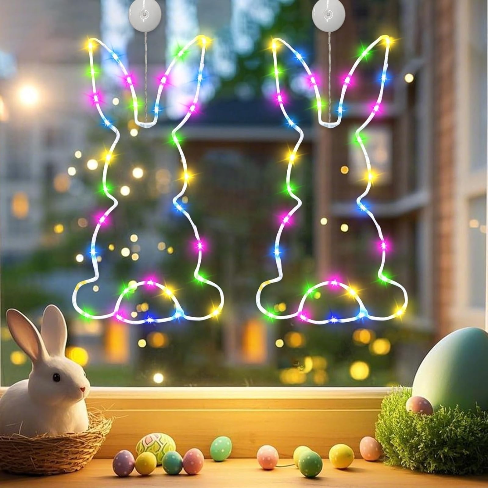 Illuminated Standing Droopy-eared Hanging Lamp, LED Colored Lights To ...