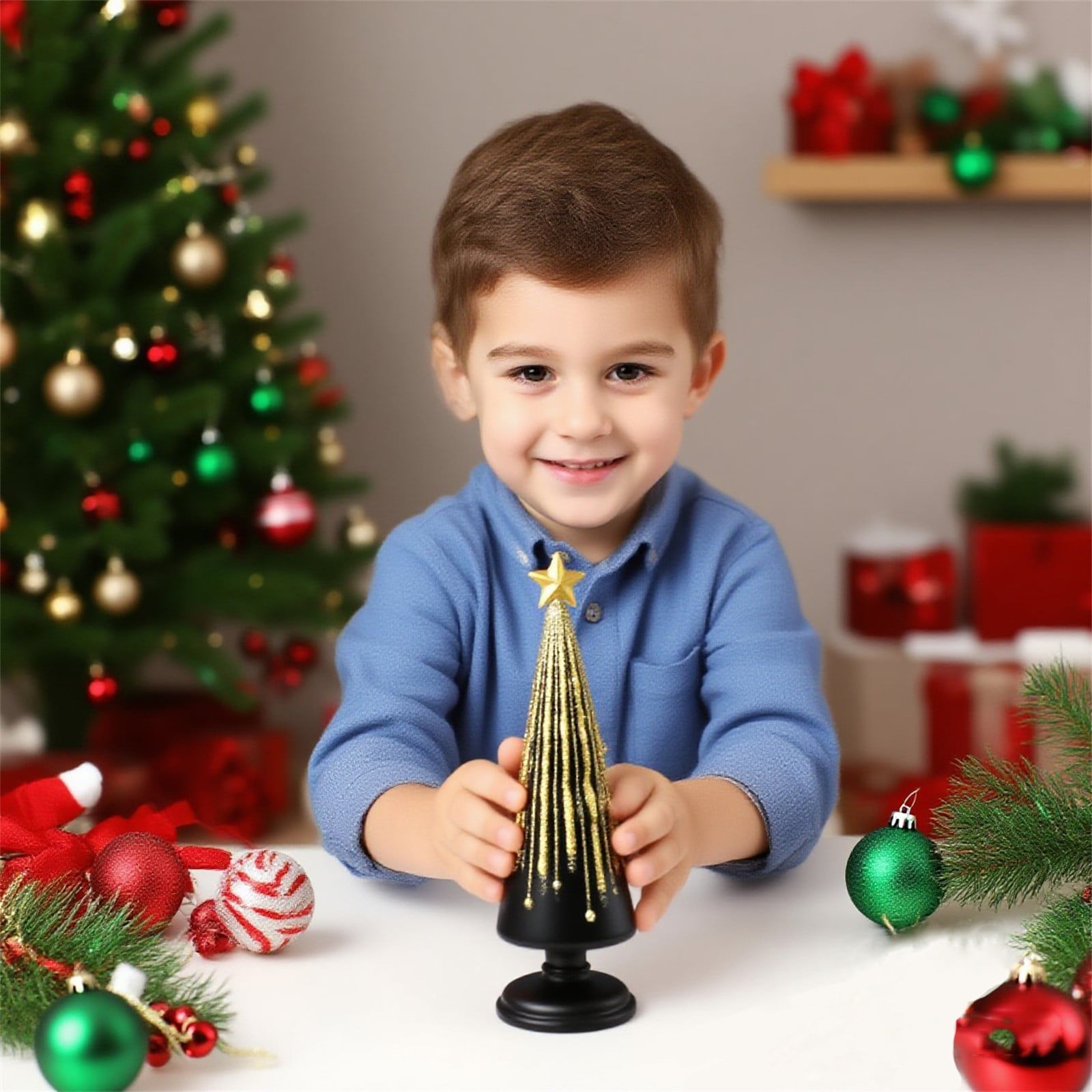 Illuminated Starry Night Glass Christmas Tree Ornaments, Twinkle Light ...