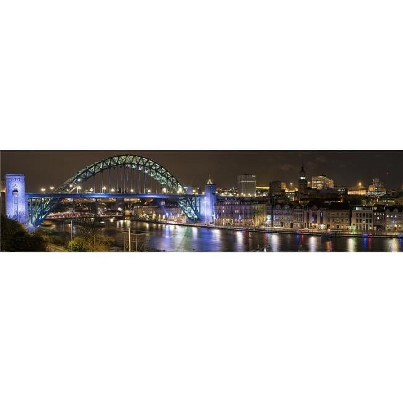 Illuminated Tyne Bridge Over The River Tyne At Nighttime - Newcastle ...