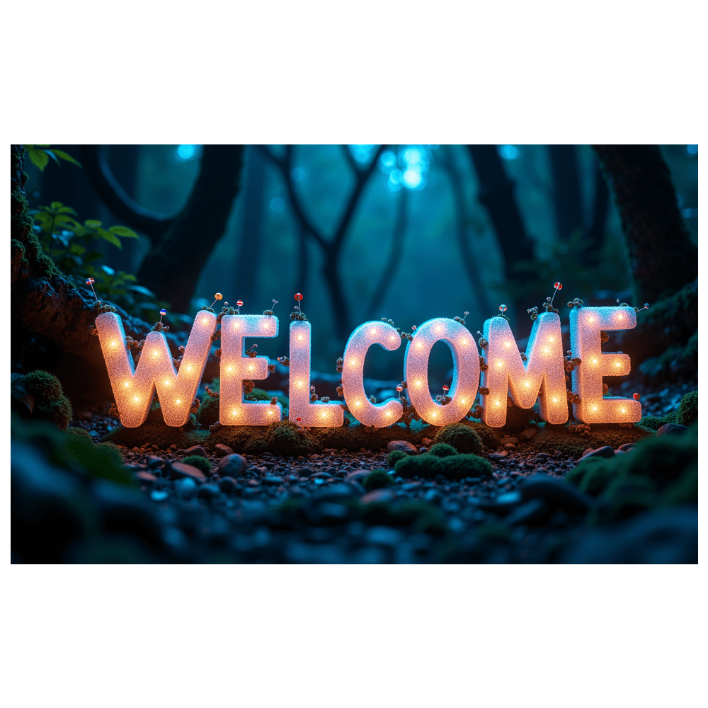 Illuminated Welcome Sign Banner Forest Themed Party Decoration ...
