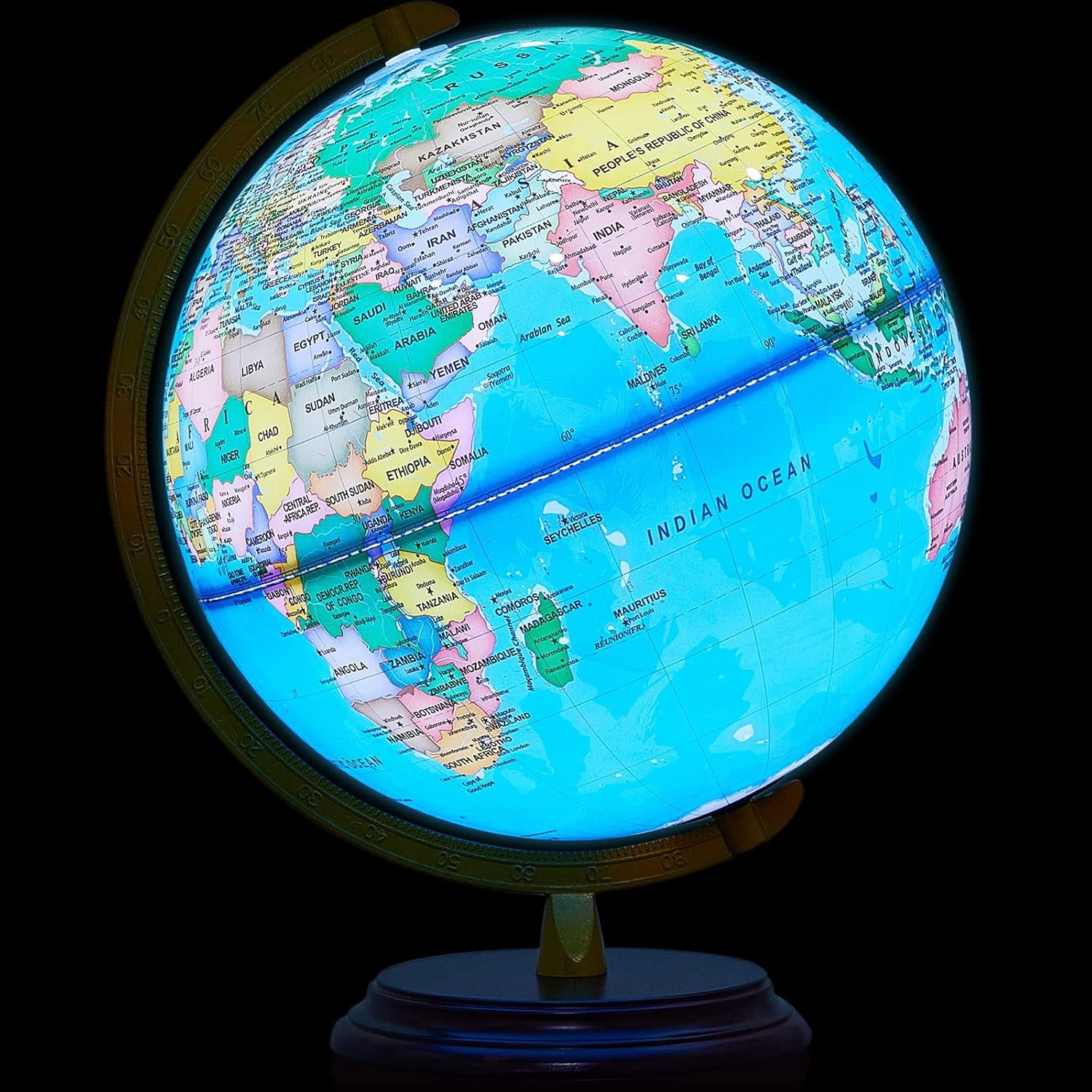 Illuminated World Globe for Adults Rotation Rewritable Light Up Globe ...