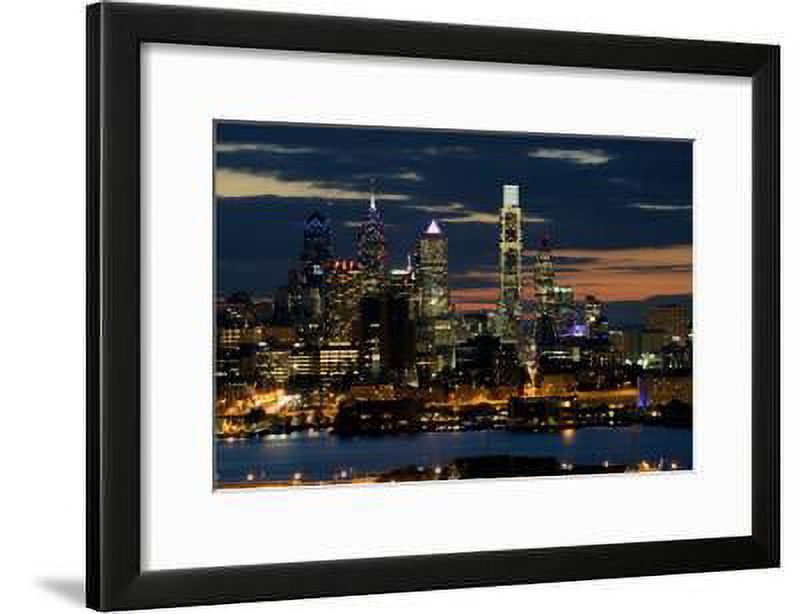 Illuminated skylines, Philadelphia, Pennsylvania, USA, Scenic Framed Art Print Wall Art Sold by ...