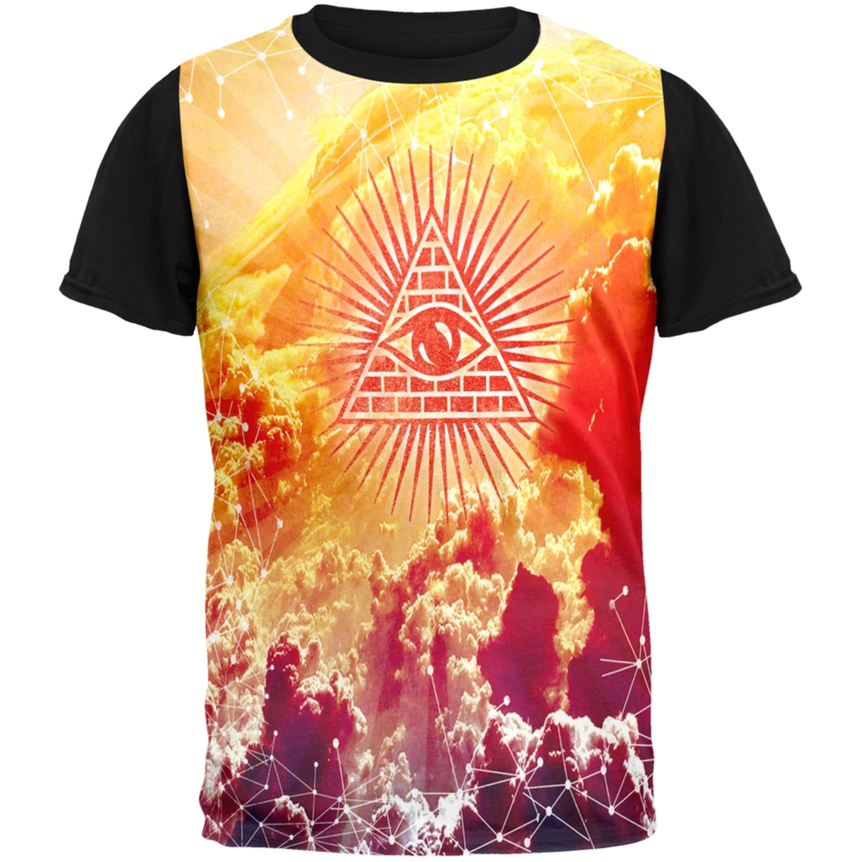 Illuminati Clouds Adult Black Back T-Shirt - X-Large - Walmart.com