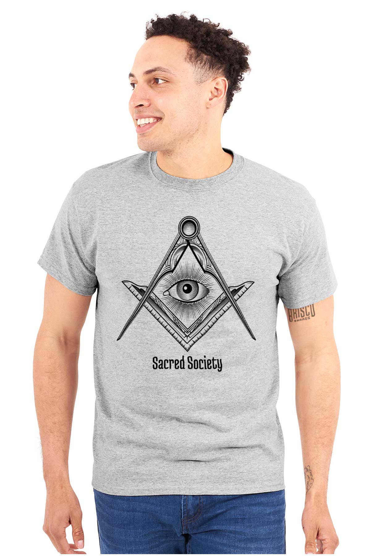 Illuminati Compass Secret Society Unisex Plus Size Graphic Tee Brisco ...