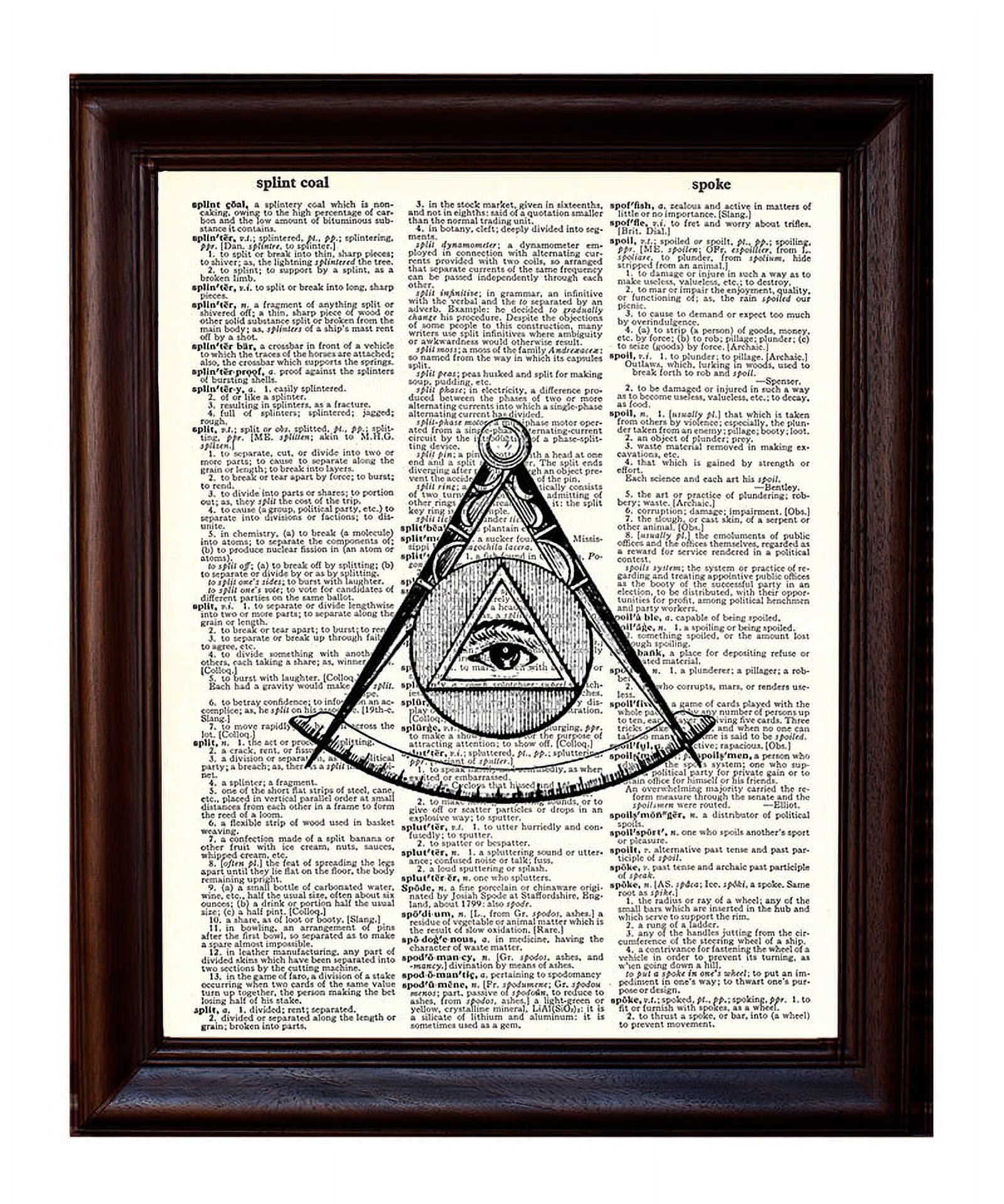 Illuminati Mason - Dictionary Art Print Printed On Authentic Vintage ...