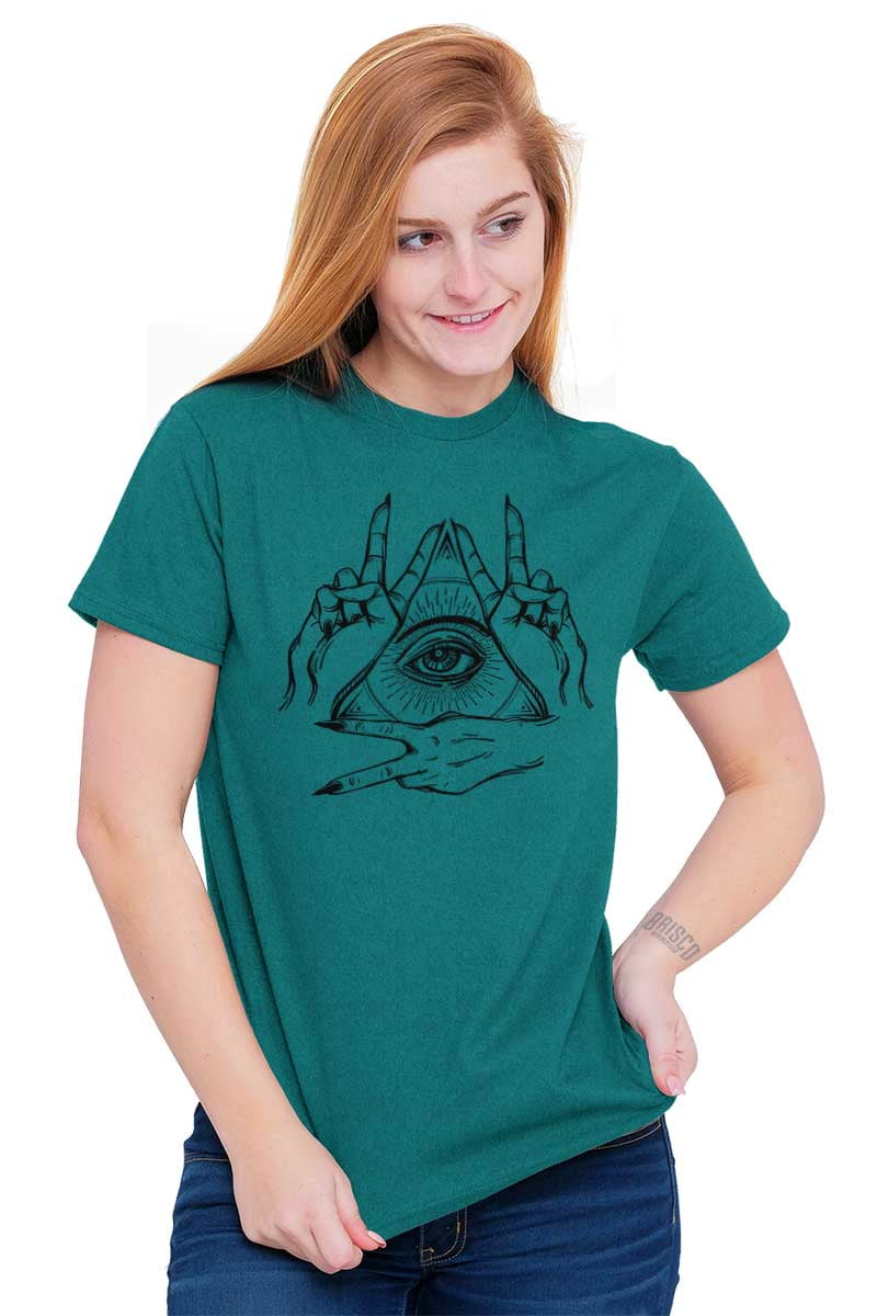 Illuminati Pyramid All Seeing Eye Women's Graphic T Shirt Tees Brisco ...