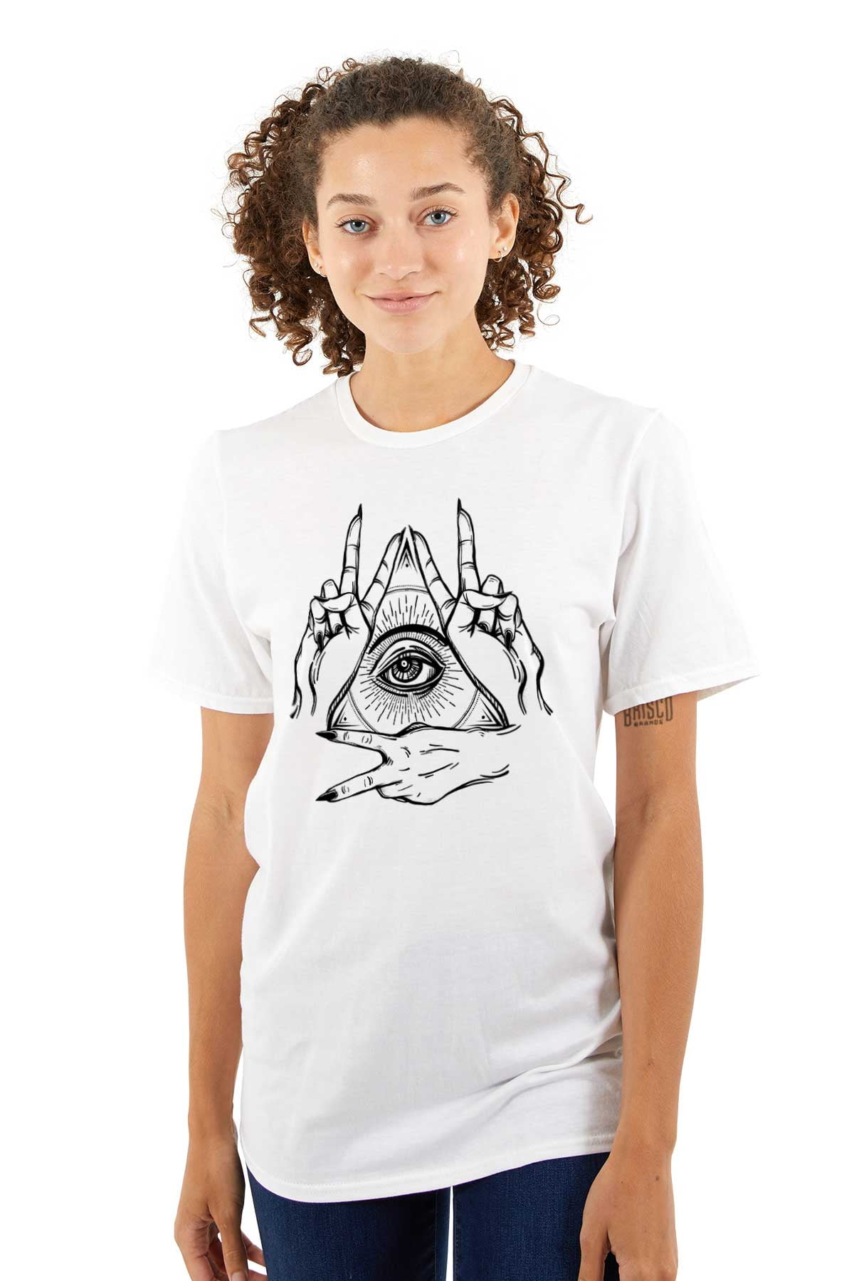 Illuminati Pyramid All Seeing Eye Women's Graphic T Shirt Tees Brisco ...