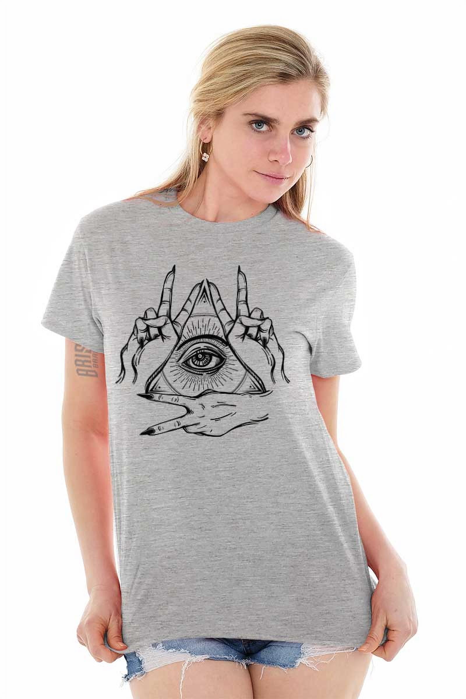Illuminati Pyramid All Seeing Eye Women's Graphic T Shirt Tees Brisco ...
