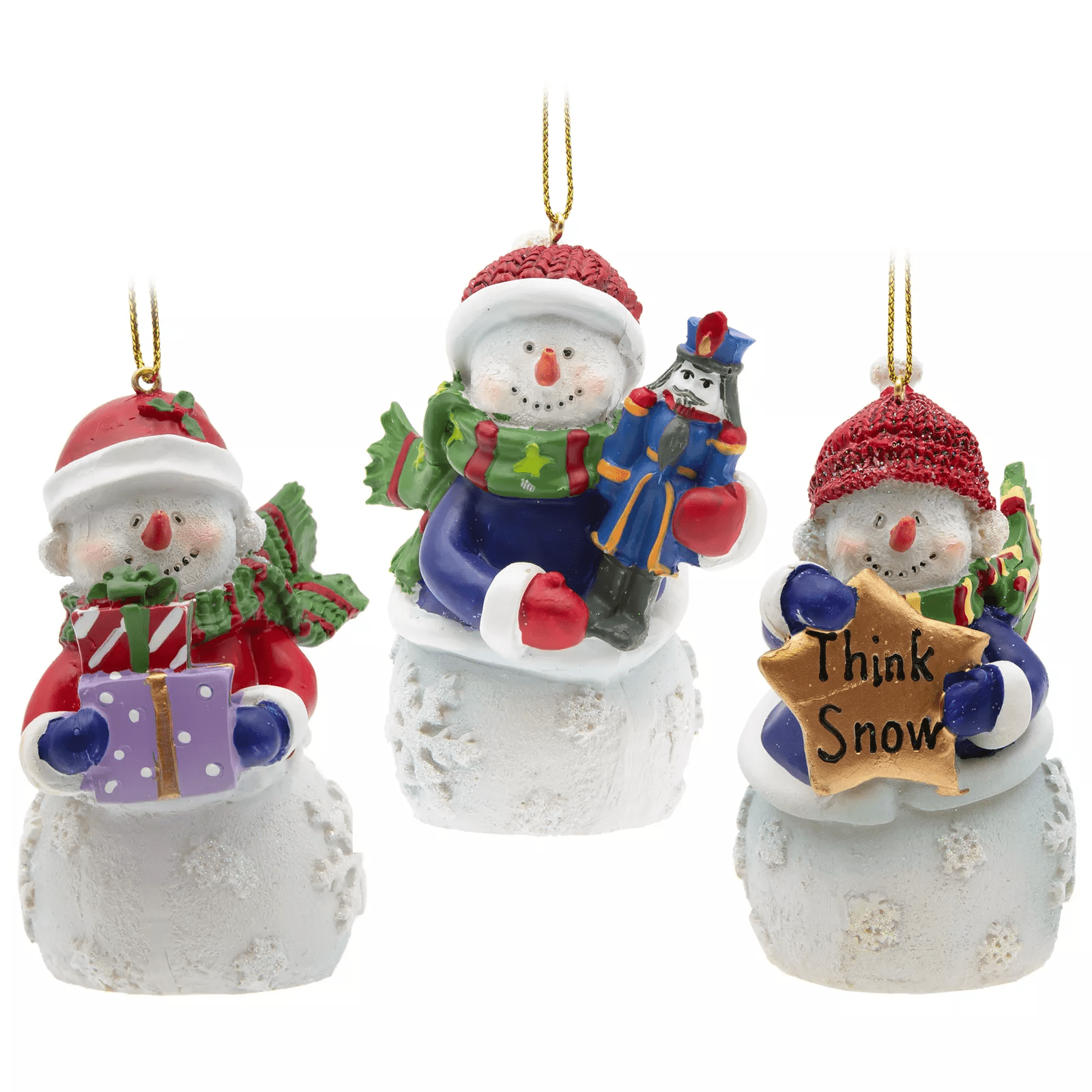 Illuminating Holiday Snowmen Hanging Ornaments, Set of 3 - Walmart.com