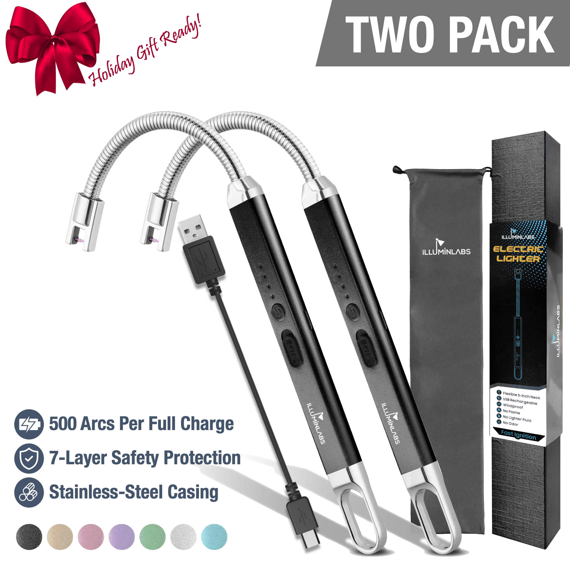 2Pack Electric Lighter - USB Rechargeable Candle Lighters, Long Grill ...