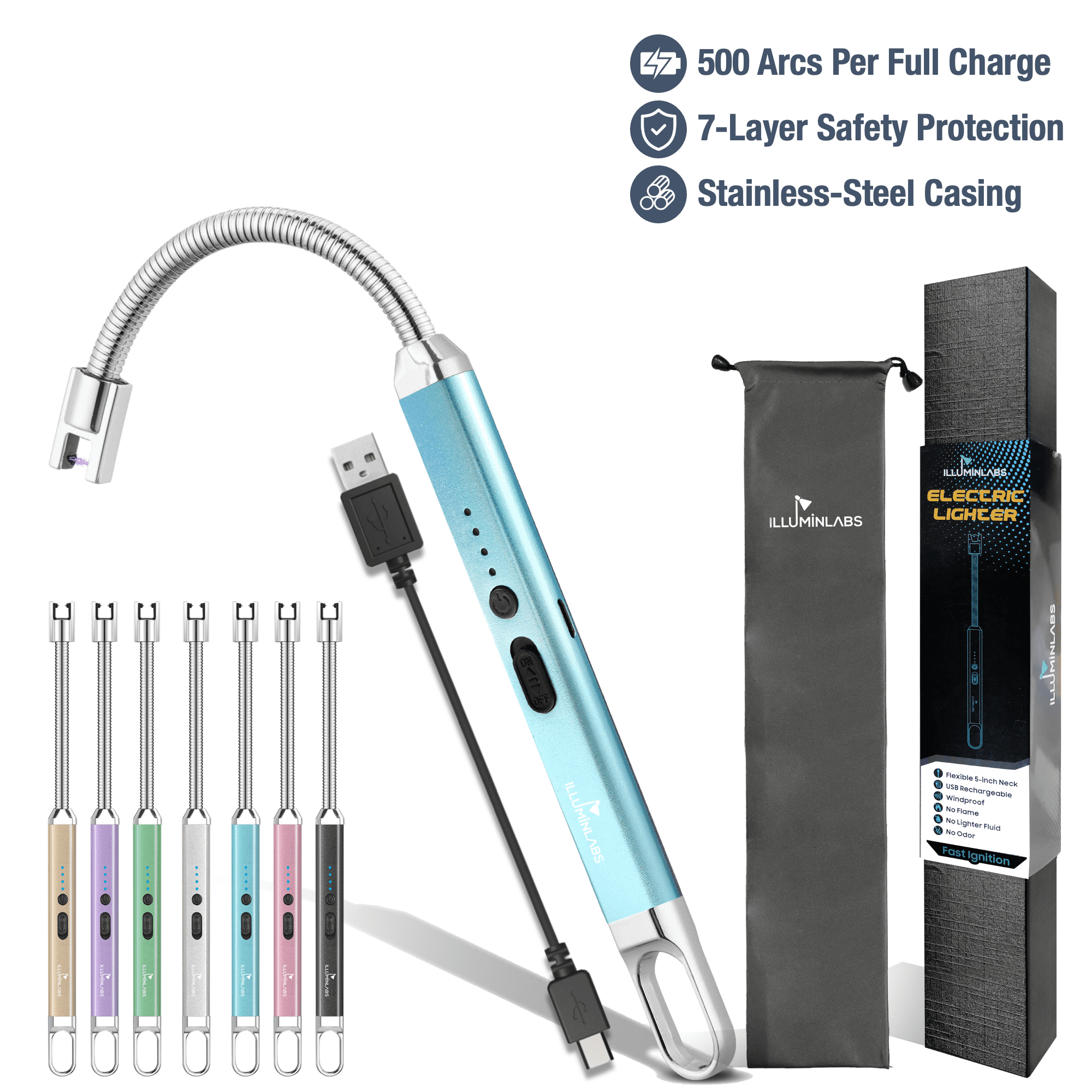 Illuminlabs USB Rechargeable Electric Lighter - Windproof, Flameless ...