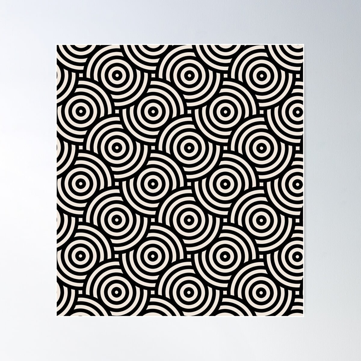 Illusion Black And White Circles Geometric Pattern A Seamless Shape ...