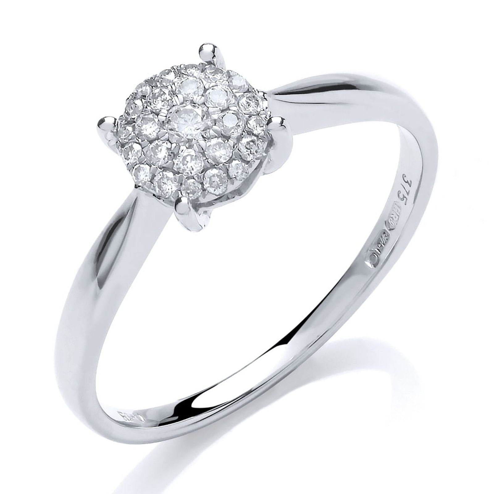 Illusion Set Diamond Engagement Ring 1.6 Ct Simulated Diamond 14K White ...