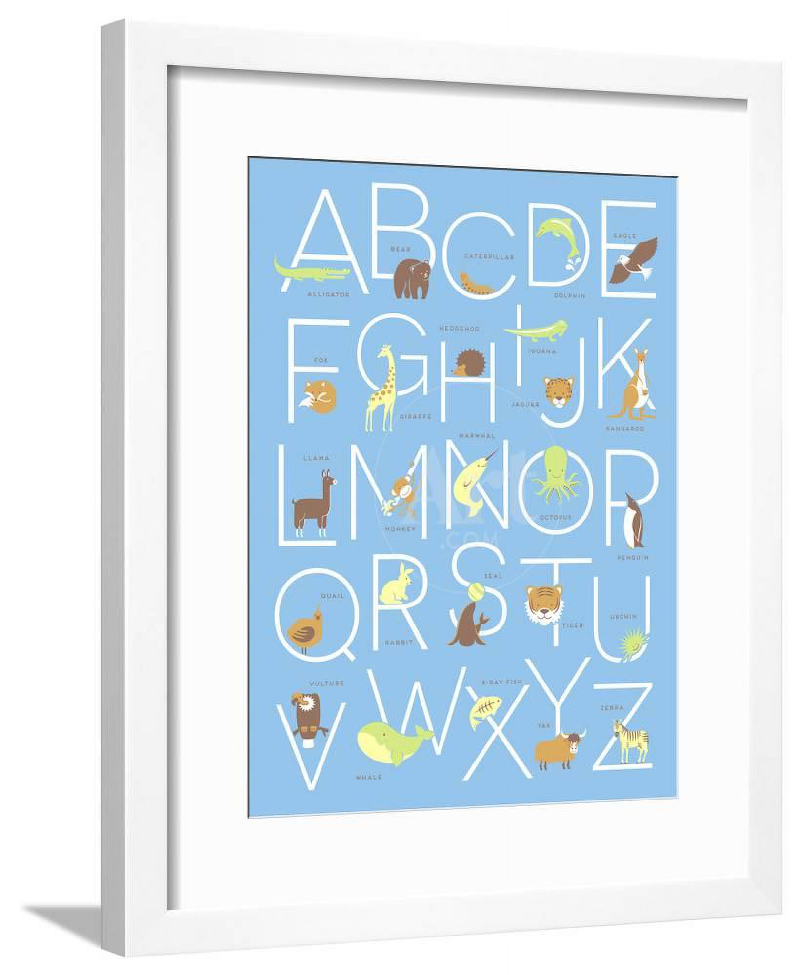 Illustrated Animal Alphabet ABC Poster Design, Animals Framed Art Print ...