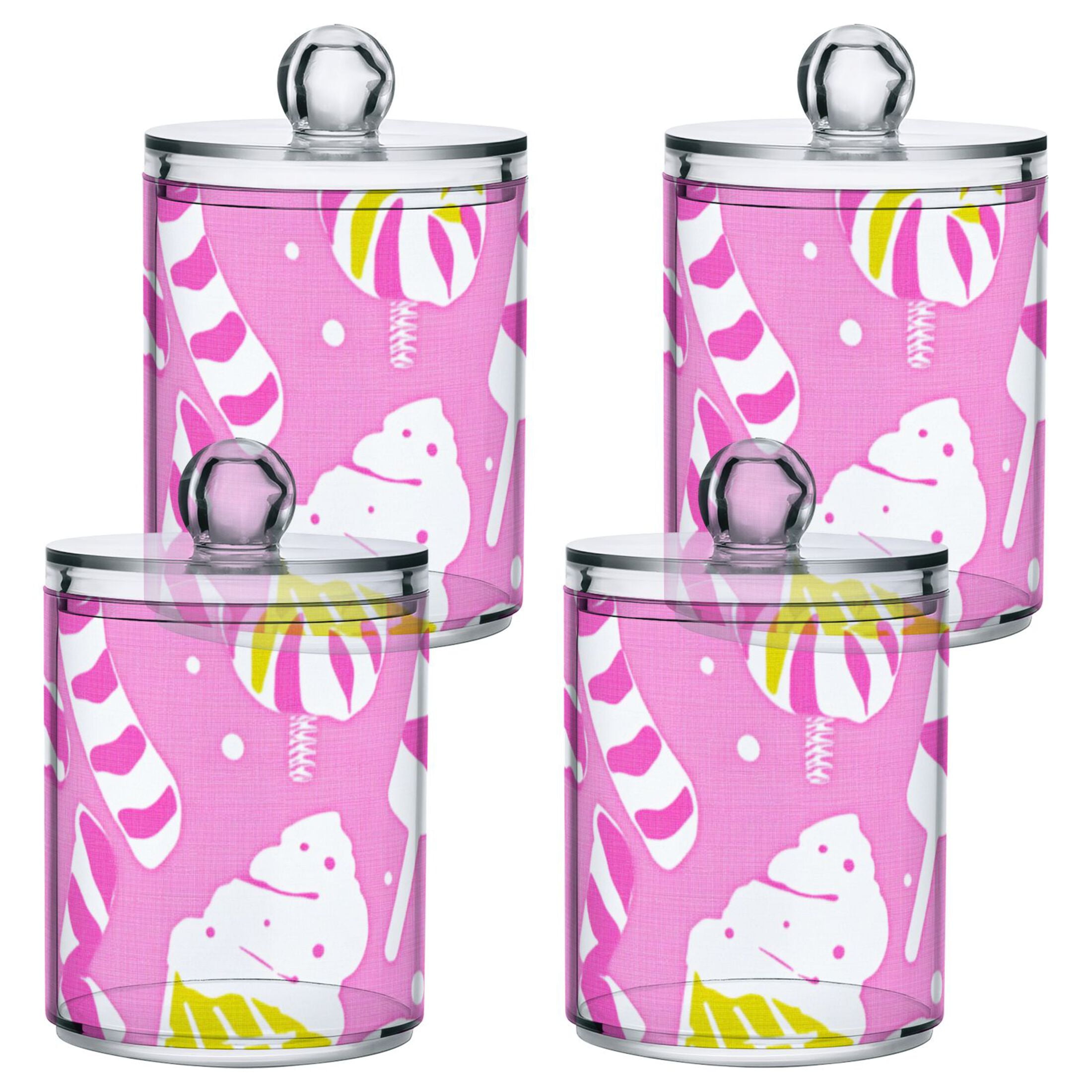 Illustrated Candies and Ice Cream Bathroom Canisters Set of 4 ...