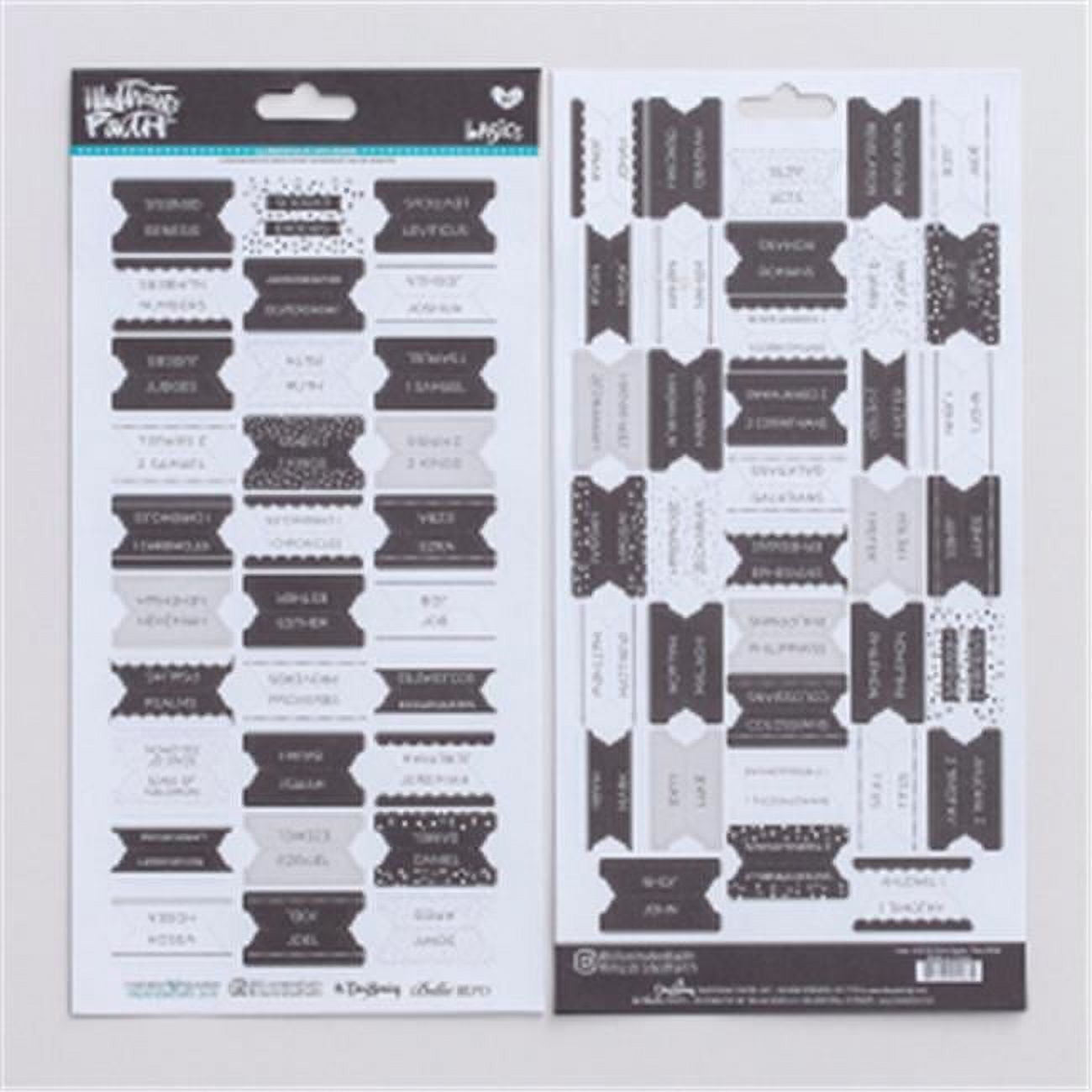 Illustrated Faith Basics Bible Book Tabs Stickers - Black & White ...