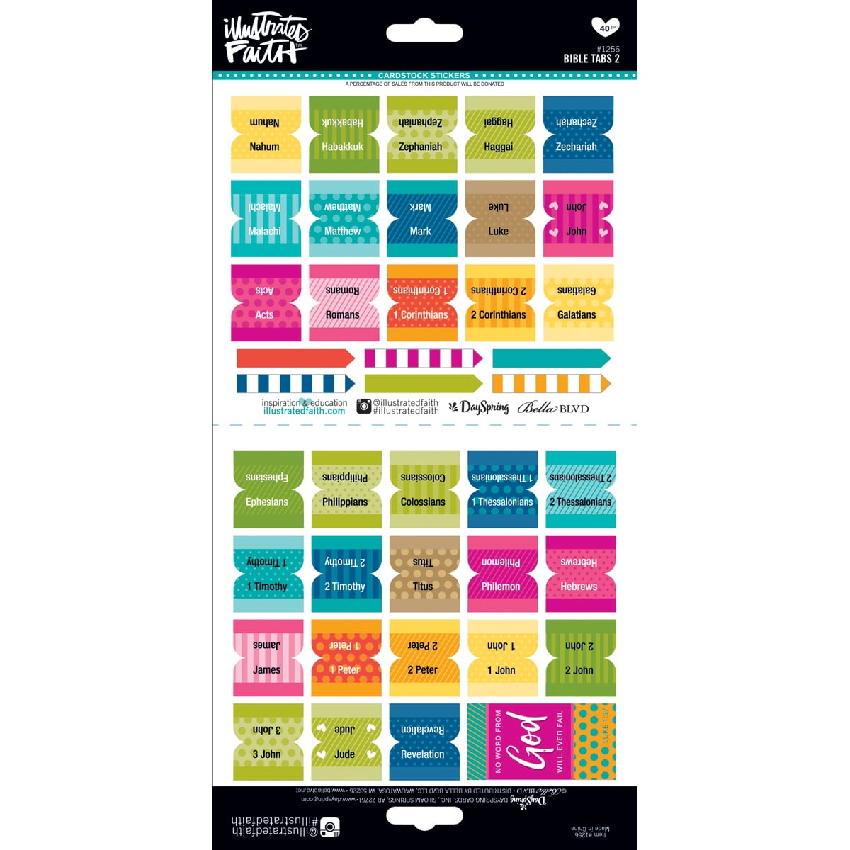 Illustrated Faith Basics Stickers 6"X12"-Bible Tabs #2 - Walmart.com