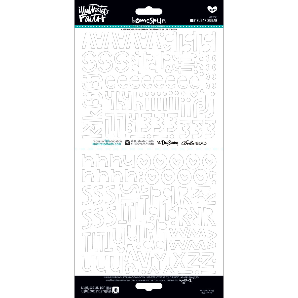 Illustrated Faith Basics Stickers 6"X12"-Homespun Hey Sugar, Sugar ...