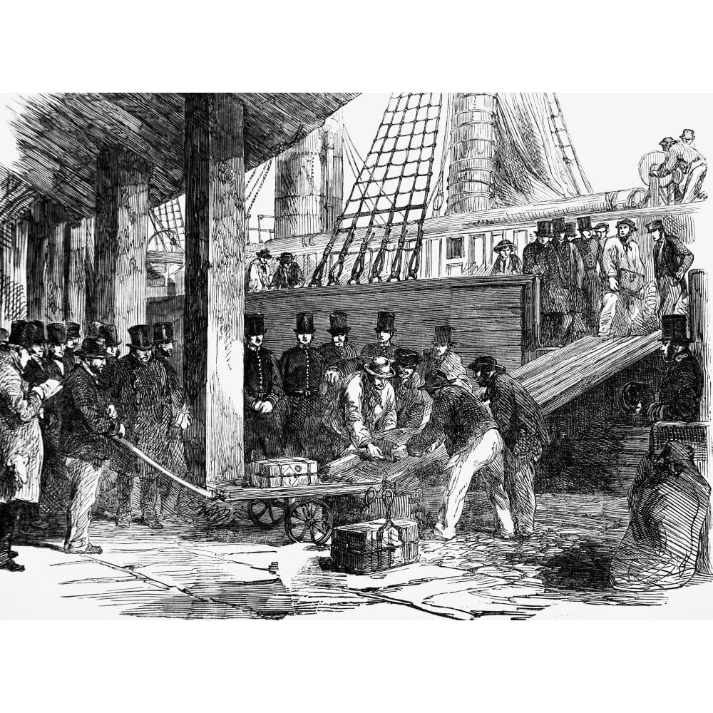 The Illustrated London News Etching From 1853.landing Gold From The ...