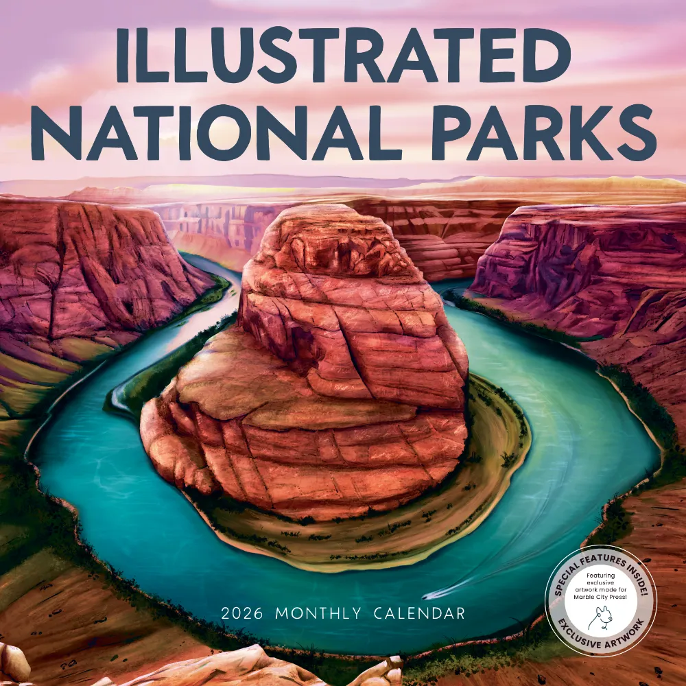 Illustrated National Parks Calendar 2026 | 12" x 24" Nature Wall ...
