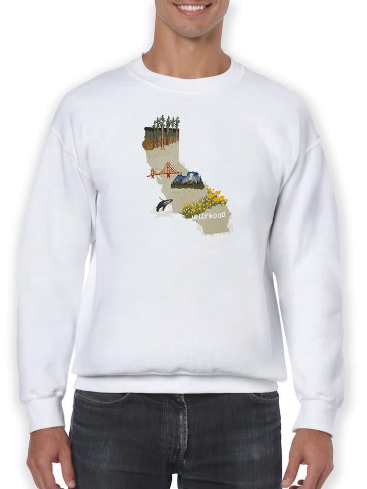 Illustrated State California Sweatshirt Men -Jacob Green Designs, Male ...