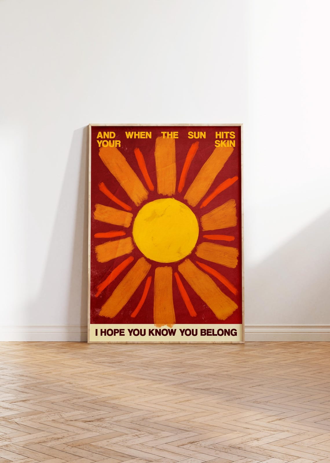 Illustrated Sun Wall Art Dopamine Decor Retro Poster Contemporary Art Graphic Design Print ...