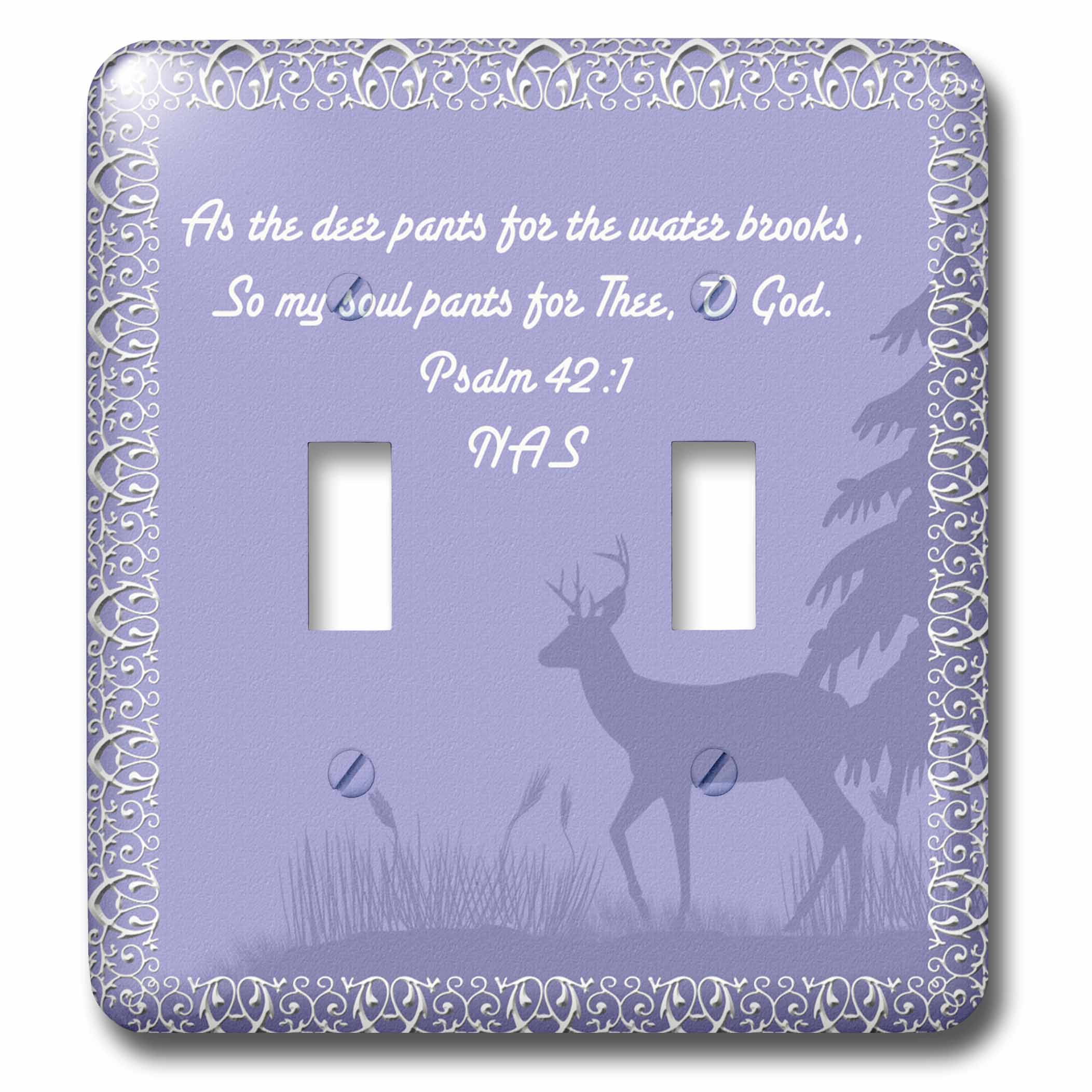 Illustrated bible verse with deer in forest Psalm 421 double toggle ...