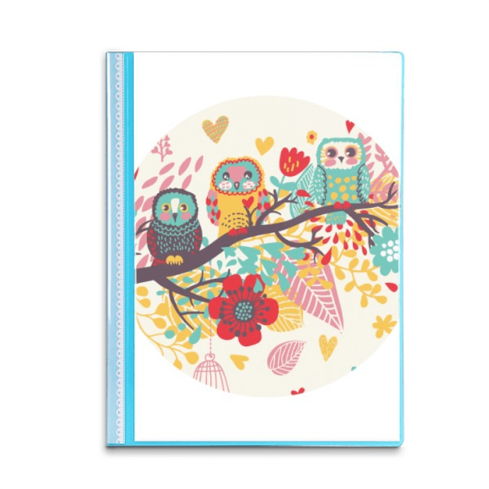 Illustration Animals Branches Flowers Owls Book Sheet Protectors ...