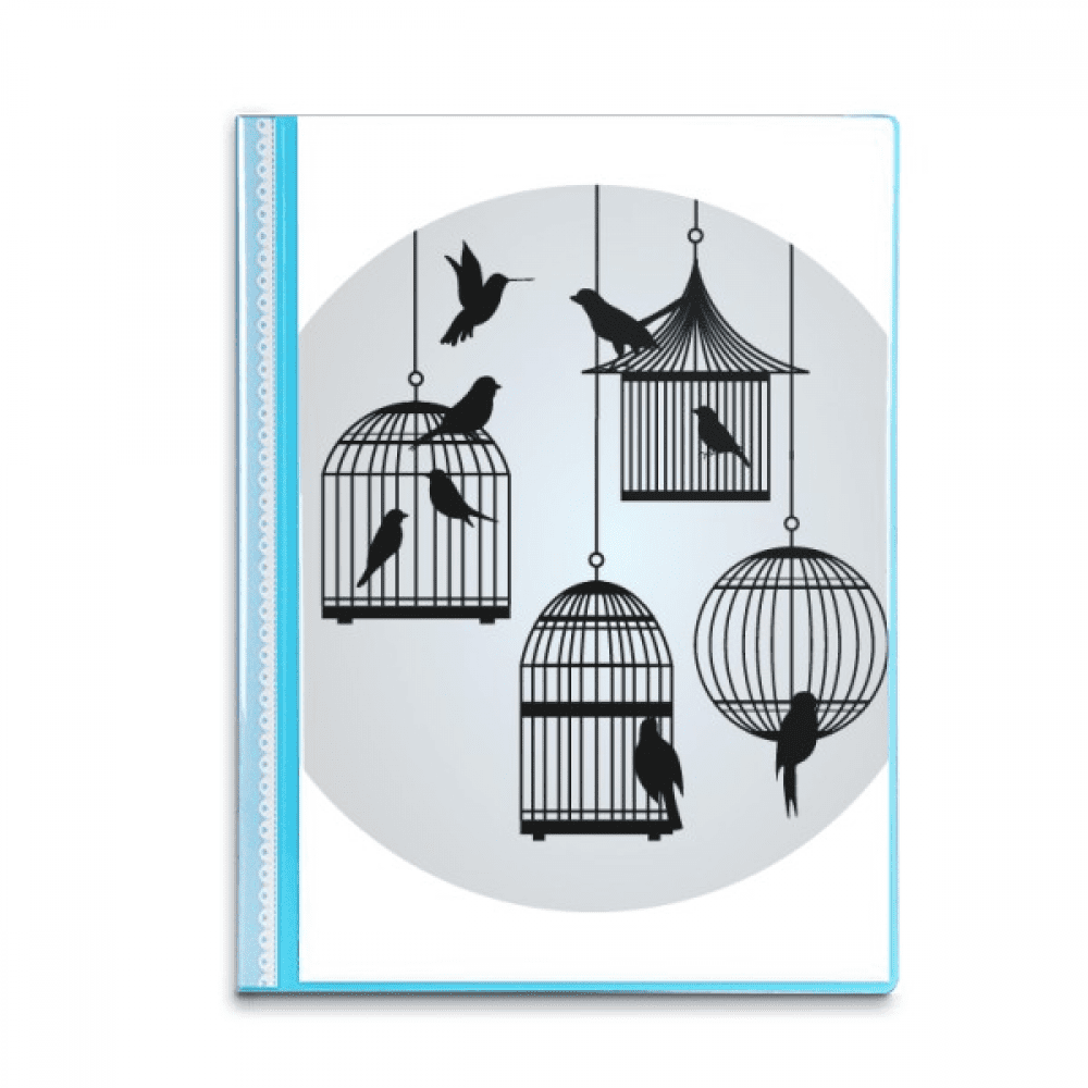 Illustration Birds Cage Outline Book Sheet Protectors Portfolio Binder ...