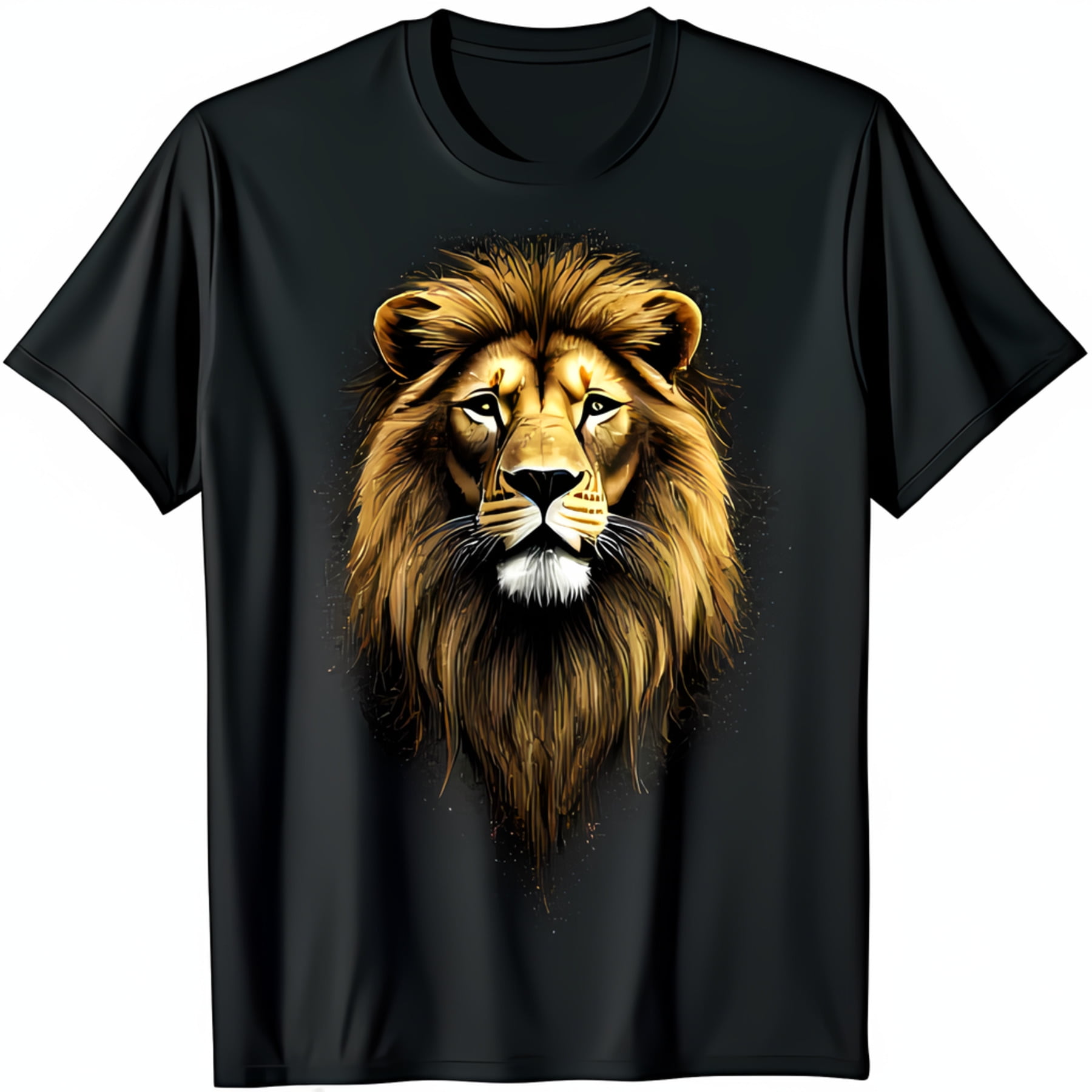 Illustration Black T-Shirt Intense Gaze & Bold Design - Walmart.com